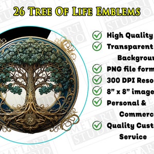 Tree of Life Clipart, Spiritual Symbol PNG, Tree of Life Emblem Clipart ...