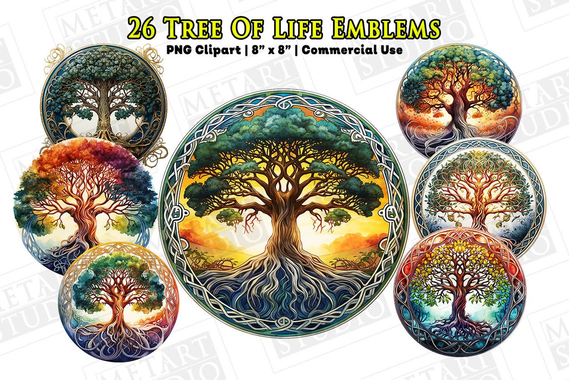 Tree of Life Clipart, Spiritual Symbol PNG, Tree of Life Emblem Clipart ...