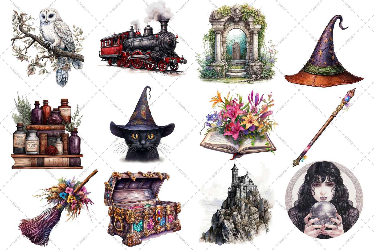 Magic School Clipart Bundle Cliparts Wizard Academy Wizarding Clipart ...