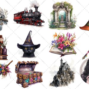 Magic School Clipart Bundle Cliparts Wizard Academy Wizarding Clipart ...