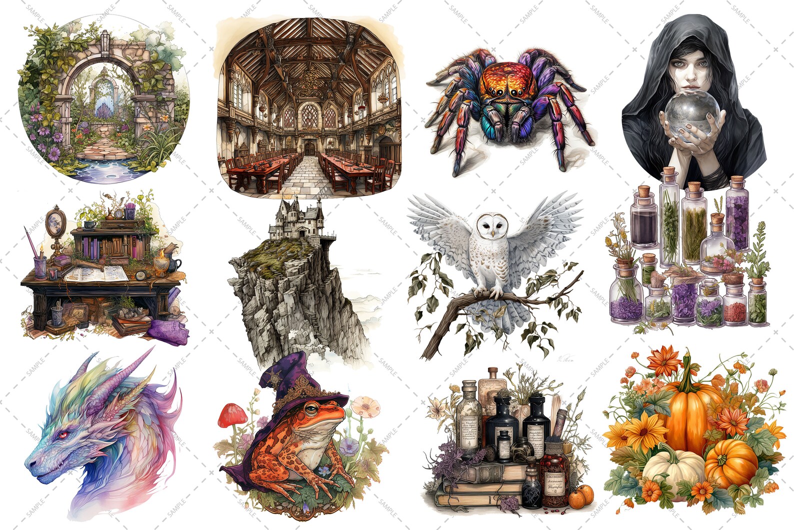 Magic School Clipart Bundle Cliparts Wizard Academy Wizarding Clipart ...