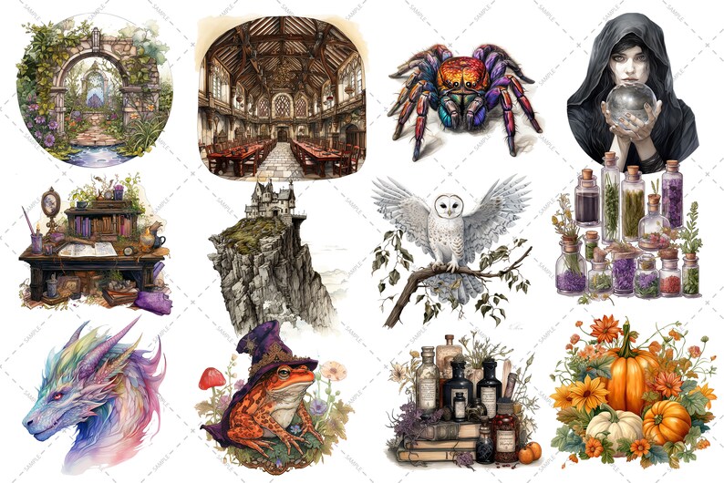 Magic School Clipart Bundle Cliparts Wizard Academy Wizarding Clipart ...