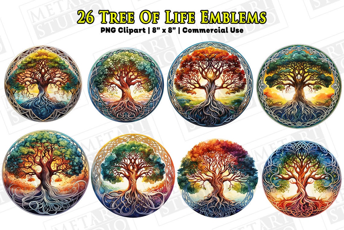 Tree of Life Clipart, Spiritual Symbol PNG, Tree of Life Emblem Clipart ...