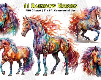 8 Beautiful Horse Digital Images, Horse Clipart, Digital Download ...