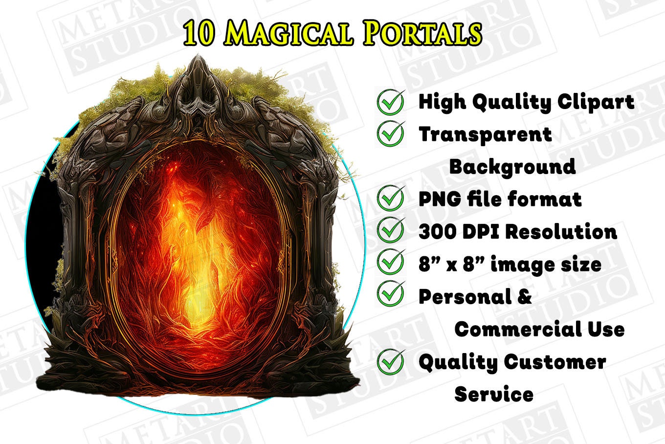 Magical Portal Clipart, Magical Gateway PNG, Watercolor Fantasy Clipart ...