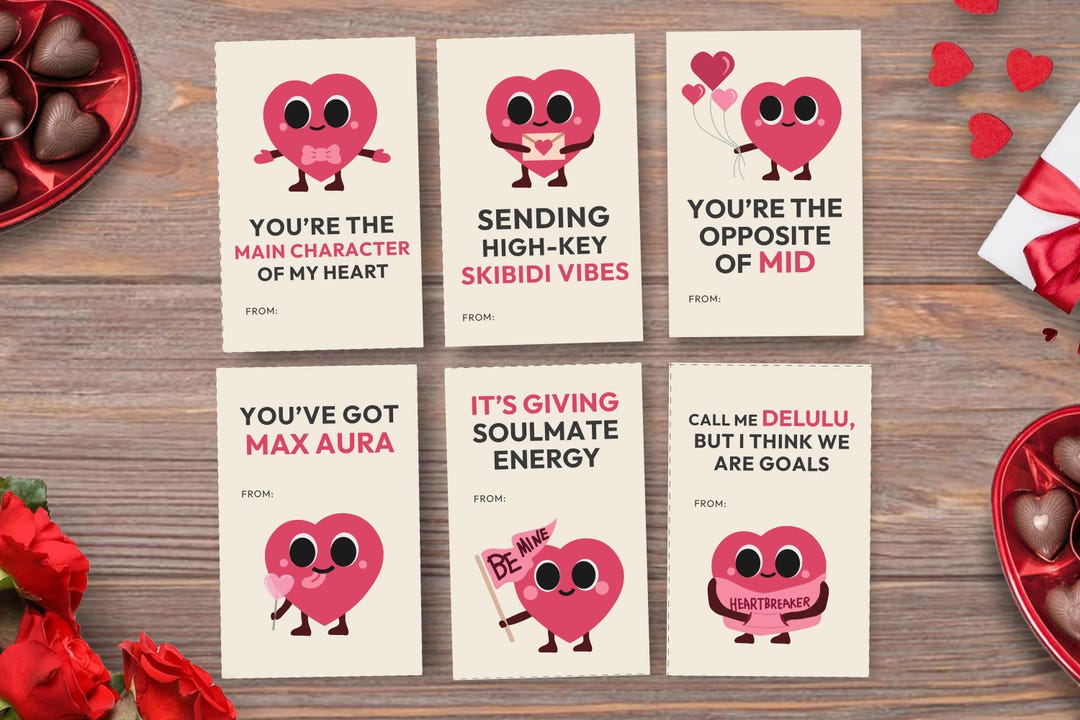 Funny Gen Z Valentine Cards, Cute Printable Valentines for Classroom ...