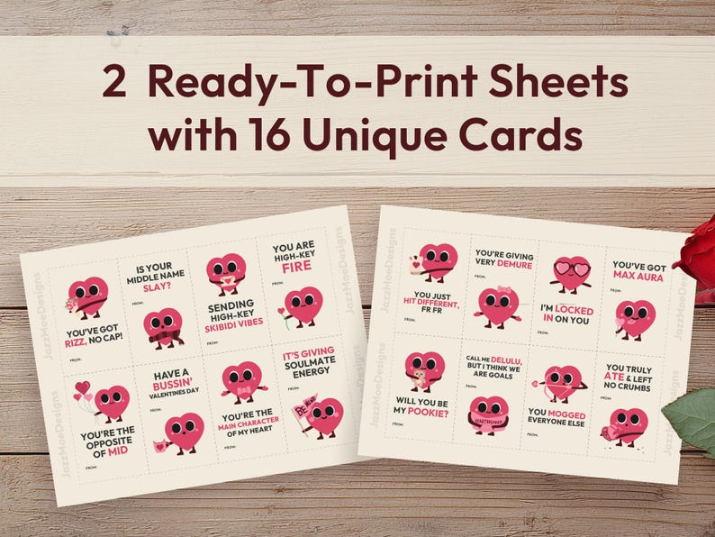 Funny Gen Z Valentine Cards, Cute Printable Valentines for Classroom ...