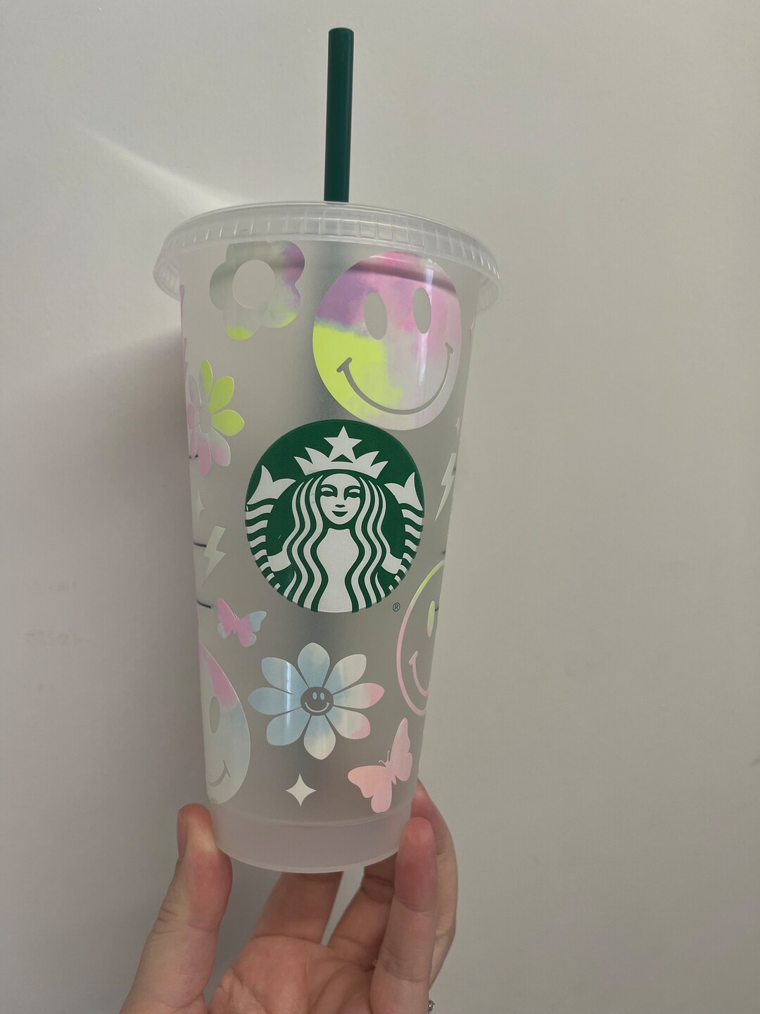 Smiley Face Starbucks Cold Cup - Etsy