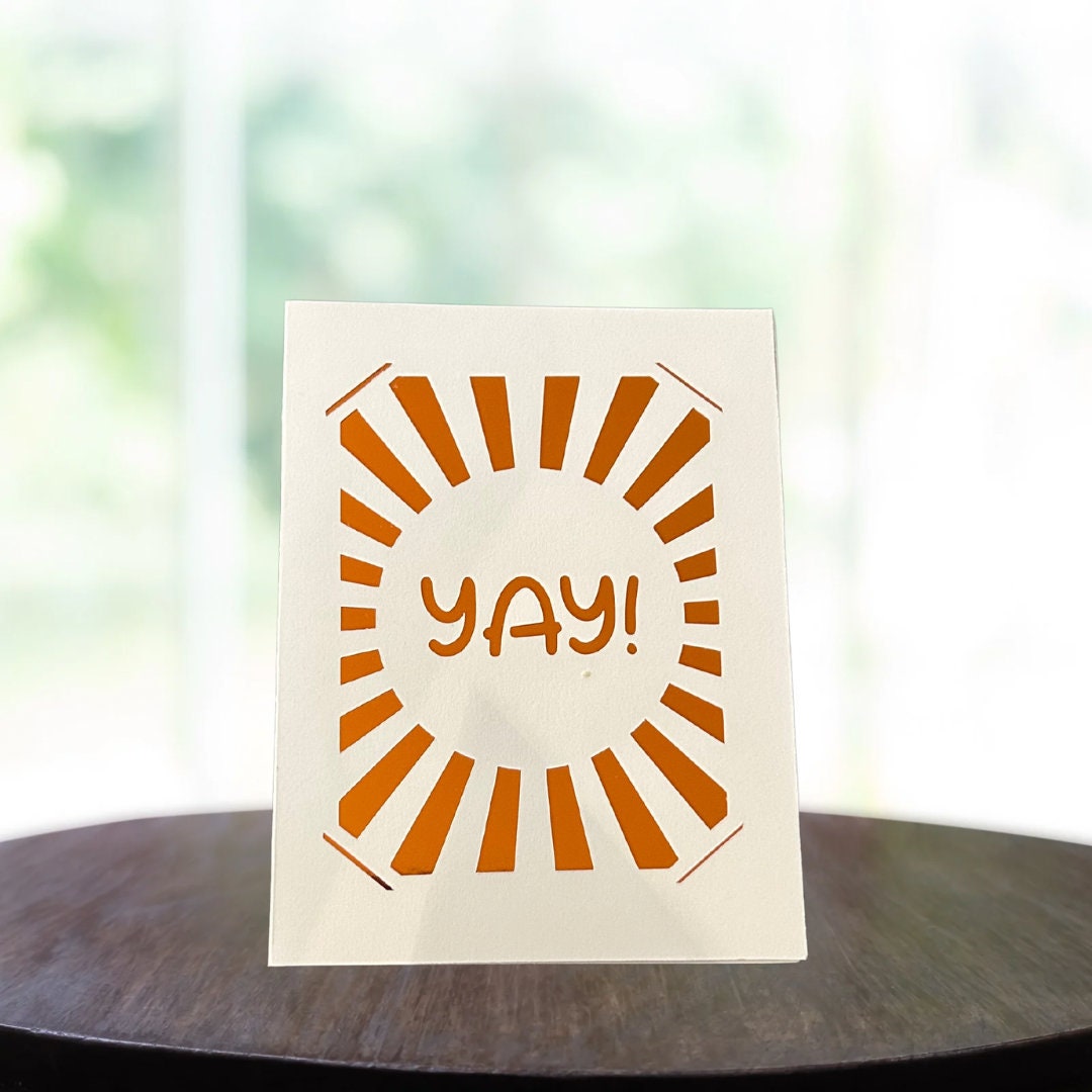 YAY Congratulations Cutout Card Mirrored - Etsy