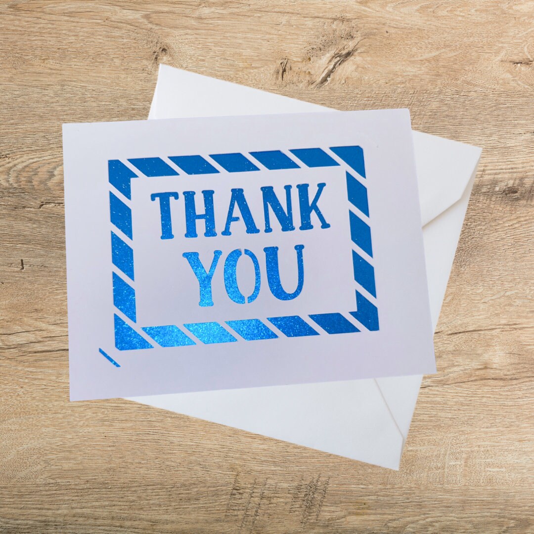 Thank You Cutout Card Glitter - Etsy