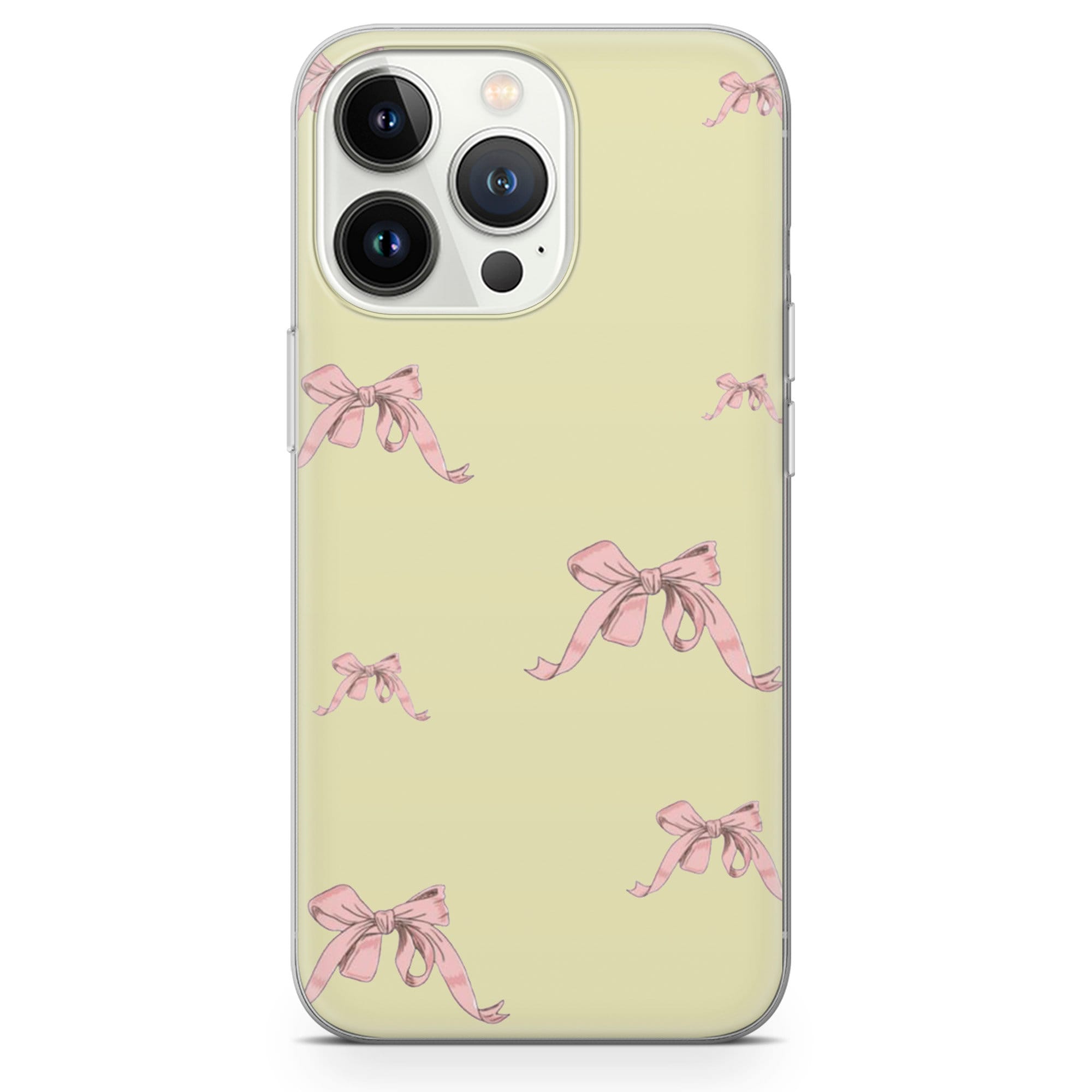 Ribbon Phone Case Pink Bow Cover for iPhone 16, 15, 14, 13, 12, Xr ...