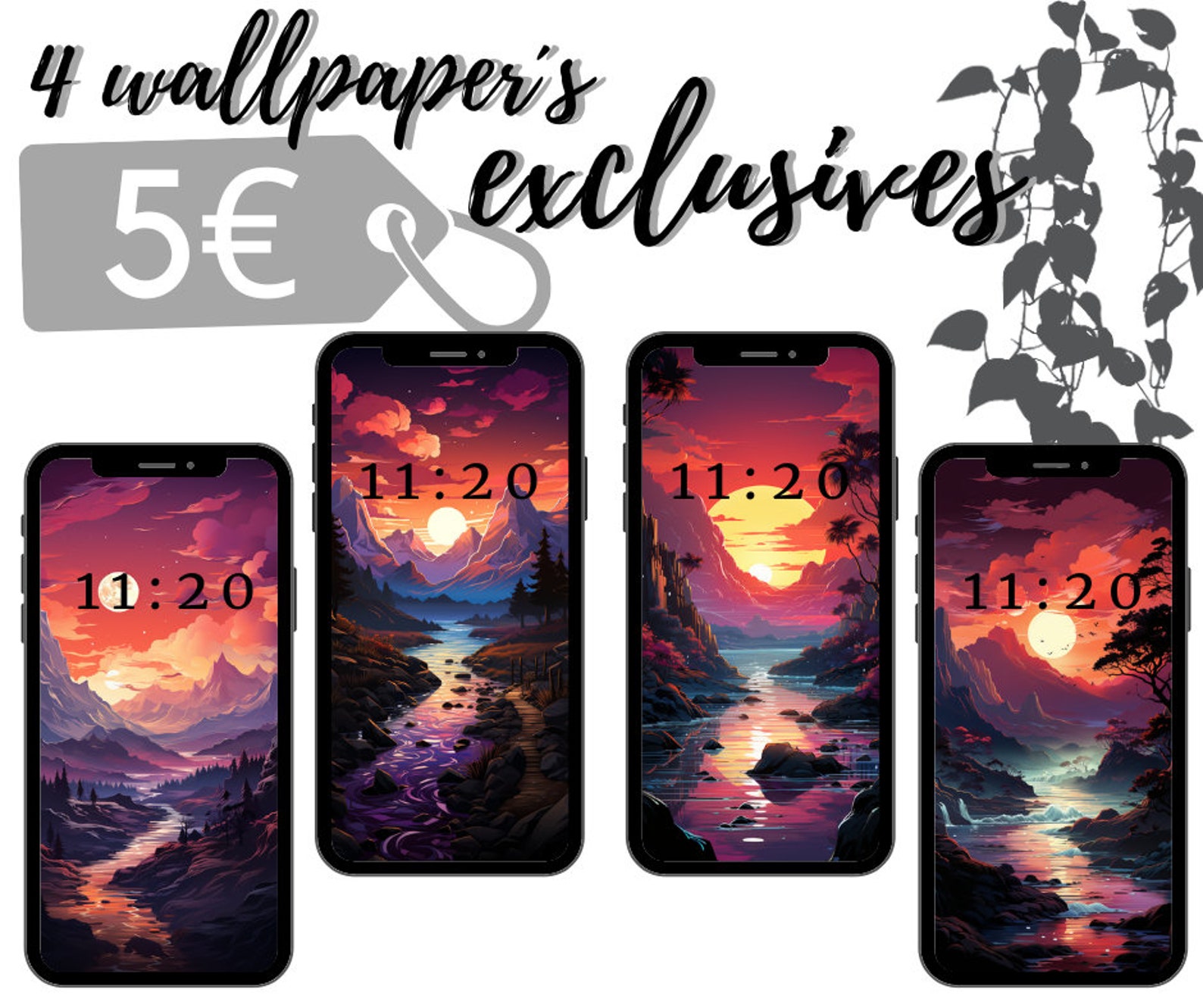 4 Mobile Wallpapers - Etsy