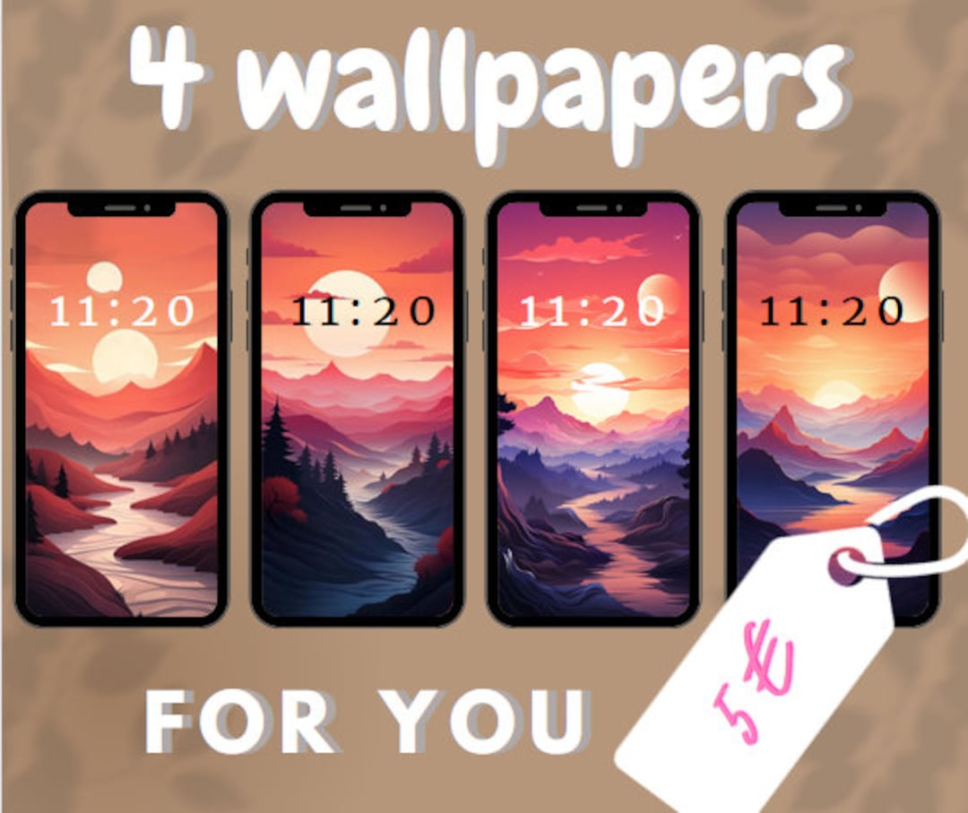 4 Pack of Mobile Wallpapers - Etsy