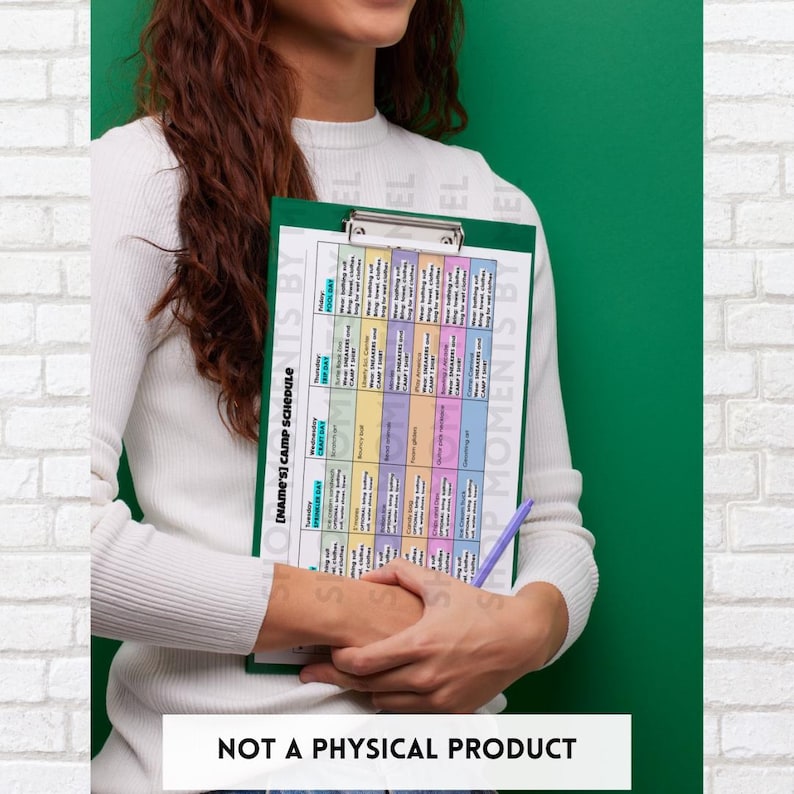 Summer Camp Schedule Planner Template Google Doc - Etsy