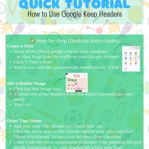 Google Keep Headers Template and Ideas for Busy Teachers - Etsy