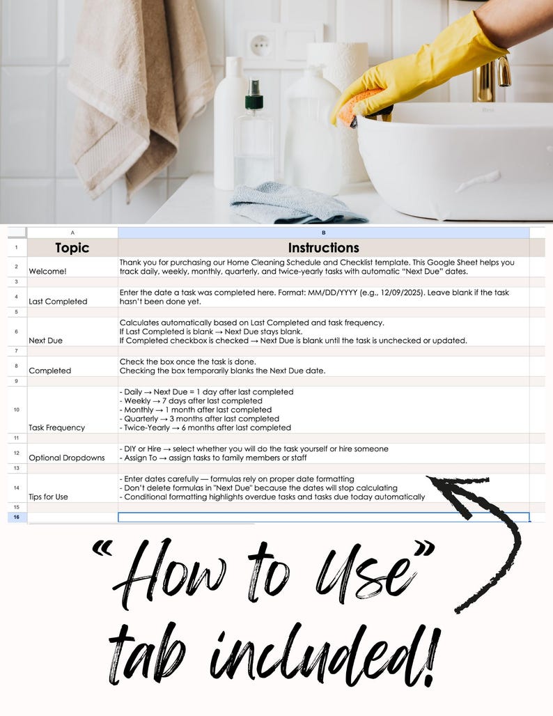 Editable Cleaning Checklist Planner Template Google Doc Neutral Toned ...