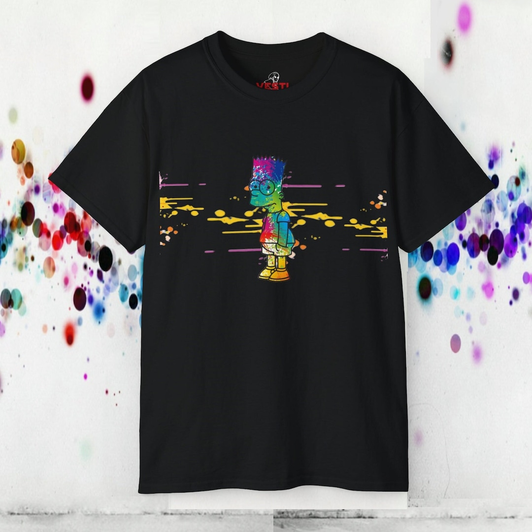 Cartoon T-shrit Bart Simpson Anime Design T-shirt Artistic Casual ...