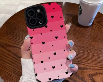 Heart 3D Fold Love Heart Pattern Phone Case for iPhone 15 14 13 12 11 ...