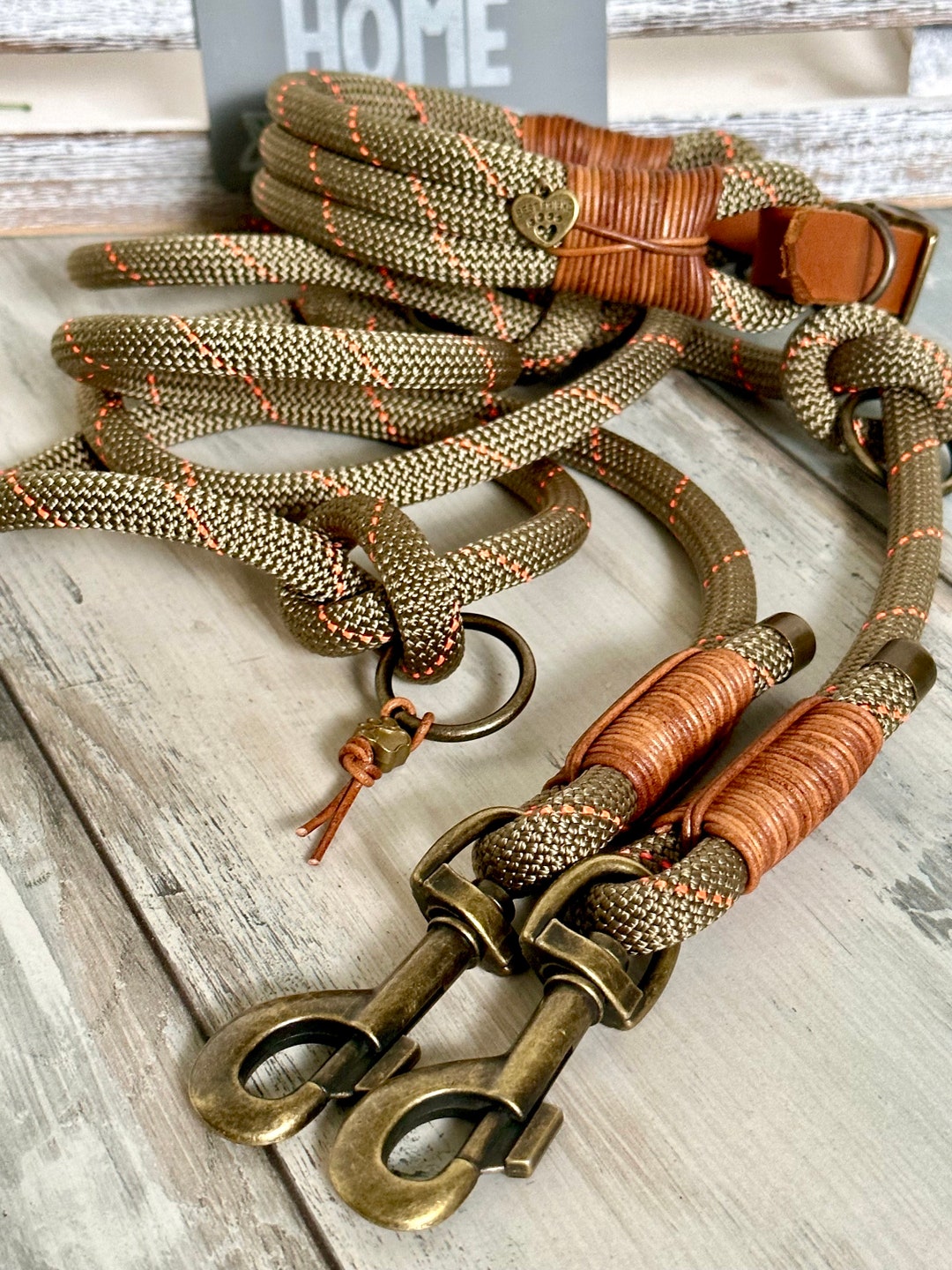Adjustable Climbing Rope Collar and Leash for Large Dogs - Etsy