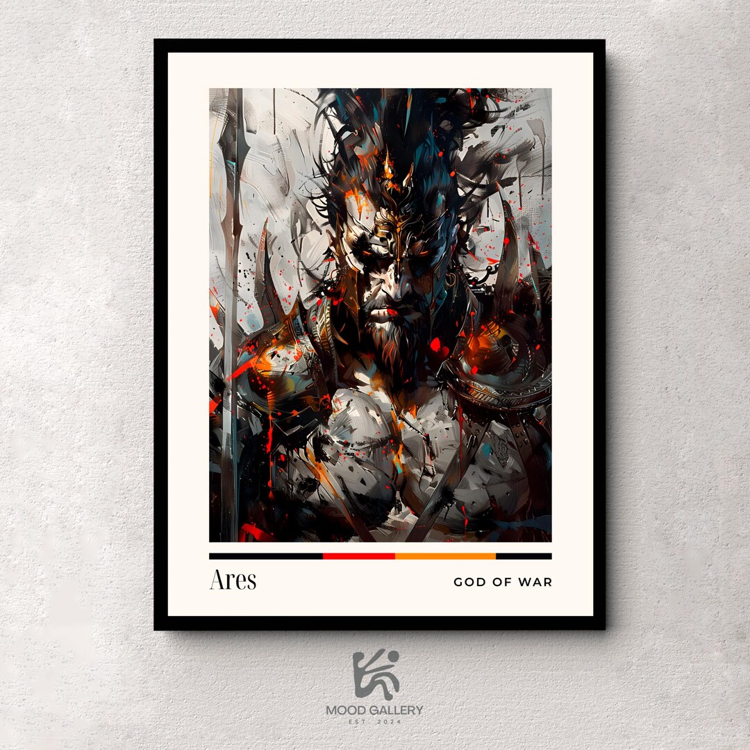 Ares Greek God Art Poster, Mythology Wall Decor, Mythical Art Print ...