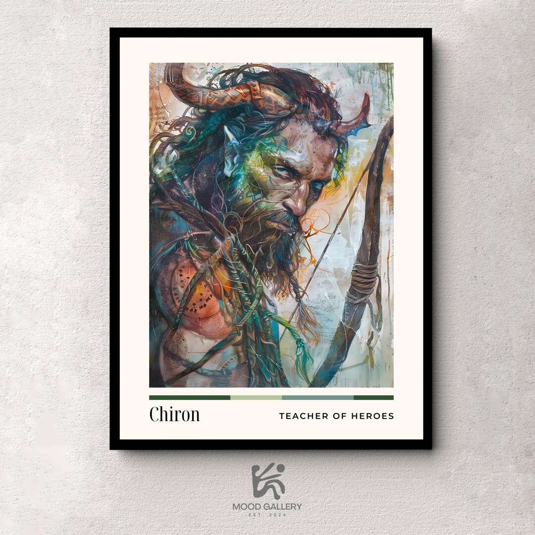 Chiron Art Poster, Mythology Wall Art, Greek Hero Poster, Mythical ...