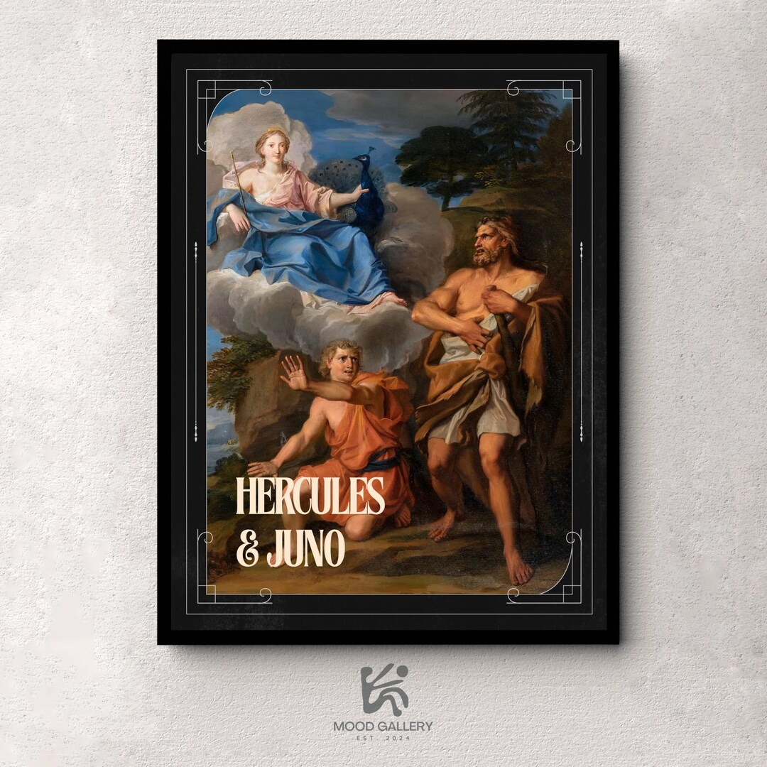Hercules and Juno Art Poster, Mythological Masterpiece Reimagined in ...