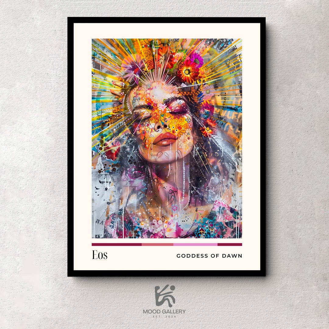 Eos Greek Goddess Art Poster, Mythology Wall Decor, Mythical Art Print ...