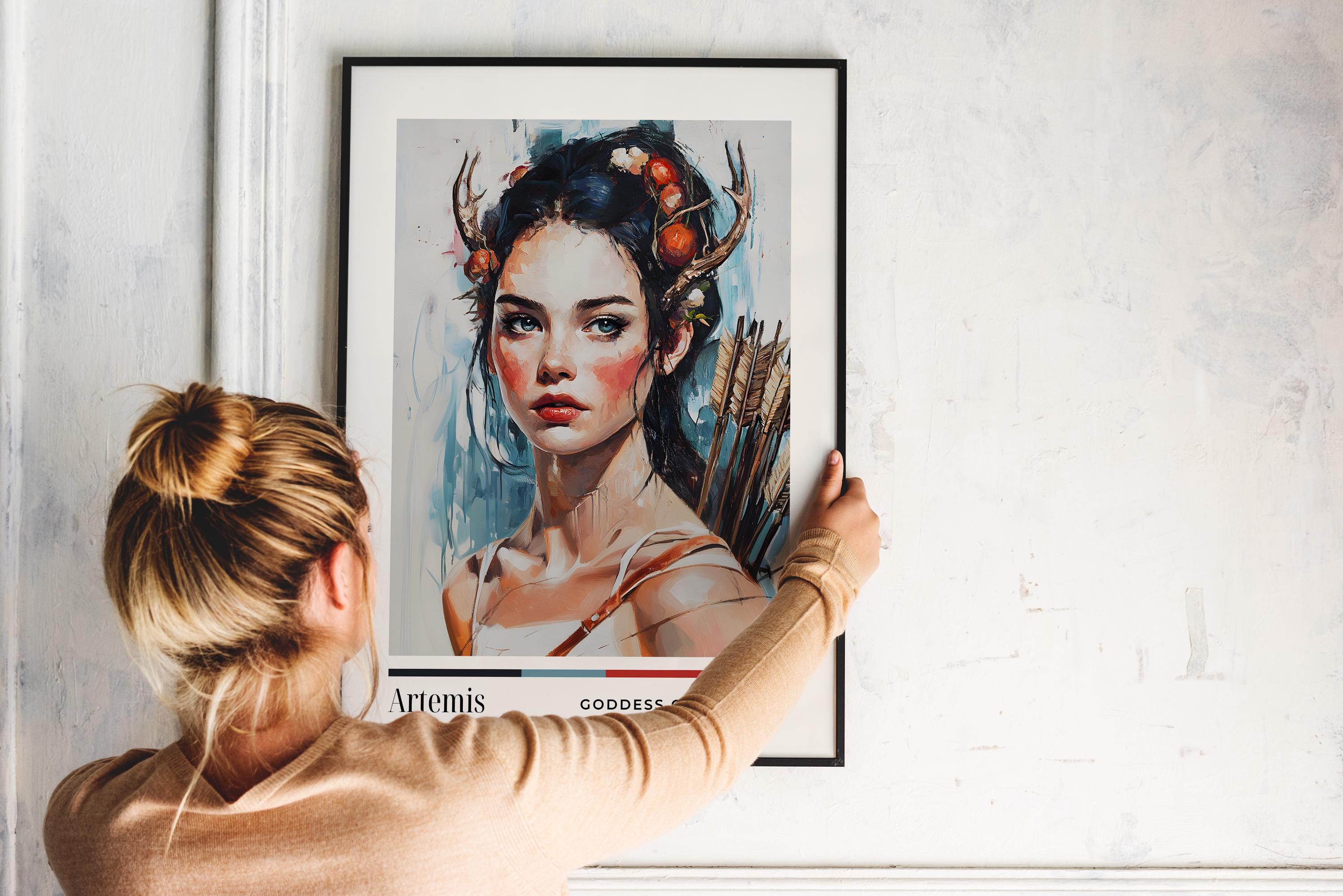 Artemis Greek Goddess Art Poster, Mythology Wall Decor, Mythical Art ...