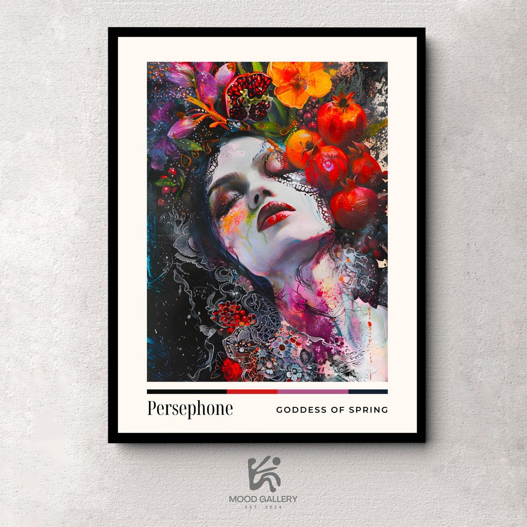 Persephone Greek Goddess Art Poster, Mythology Wall Decor, Mythical Art ...