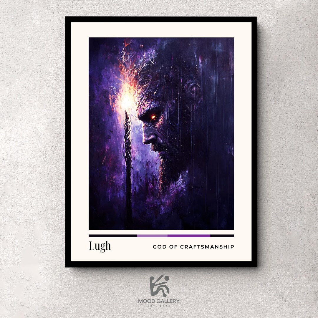 Lugh Art Poster, Celtic God of Skill and Craftsmanship, Wiccan Decor ...