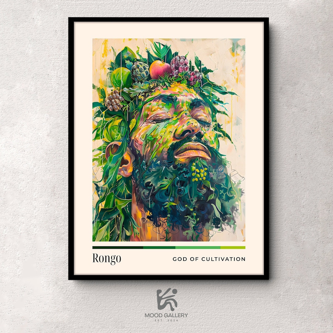 Rongo Polynesian God Art Poster, Mythology Wall Decor, Mythical Art ...