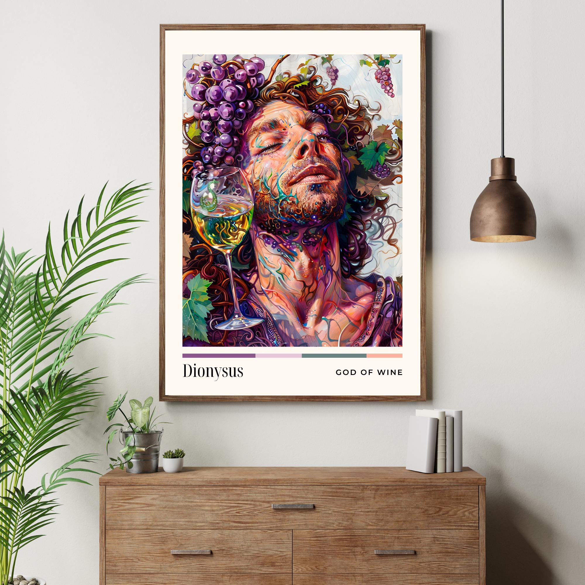 Dionysus Greek God Digital Art Poster, Mythology Wall Decor, Mythical ...