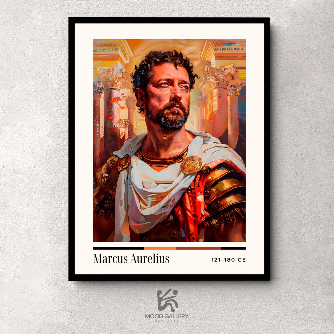 Marcus Aurelius Art Poster, Roman Emperor and Stoic Philosopher ...