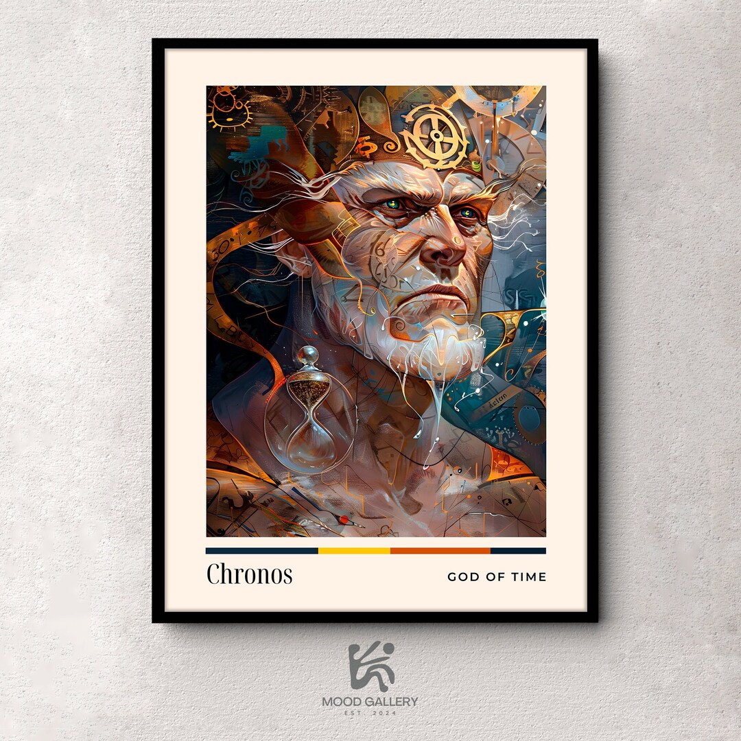 Chronos Greek God Art Poster, Mythology Wall Decor, Mythical Art Print ...