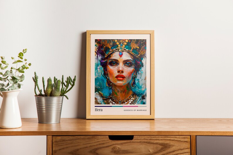 Hera Greek Goddess Art Poster, Mythology Wall Decor, Mythical Art Print ...