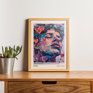 Eros Greek God Art Poster, Mythology Wall Decor, Mythical Art Print ...