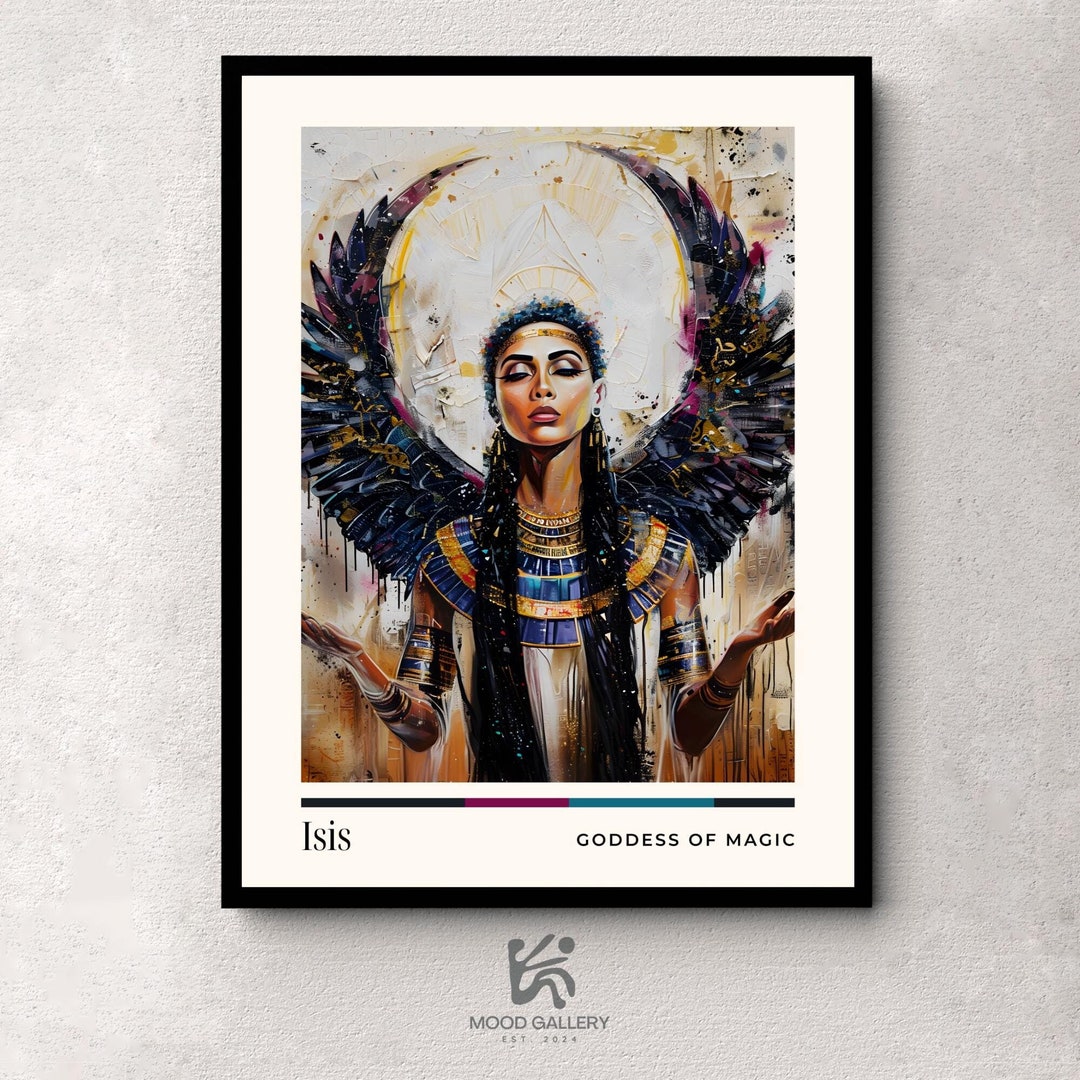 Isis Art Poster, Egyptian Goddess of Magic and Motherhood, Mythology ...