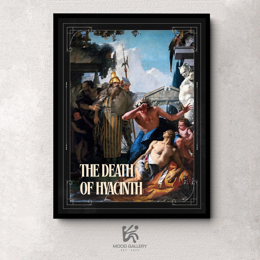 The Death of Hyacinth Art Poster, Mythological Masterpiece Reimagined ...