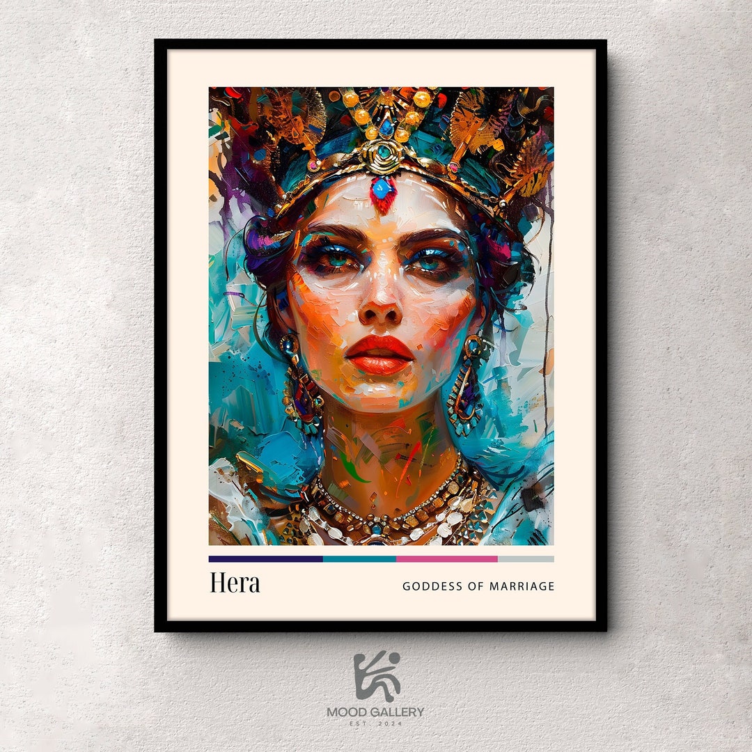 Hera Greek Goddess Art Poster, Mythology Wall Decor, Mythical Art Print ...