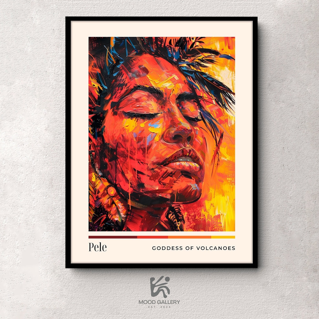 Pele Polynesian Goddess Art Poster, Mythology Wall Decor, Mythical Art ...