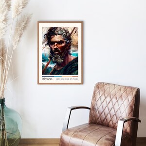 Odysseus Art Poster, Greek Mythology Decor, Warrior Wall Art Print ...