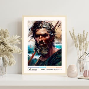 Odysseus Art Poster, Greek Mythology Decor, Warrior Wall Art Print ...