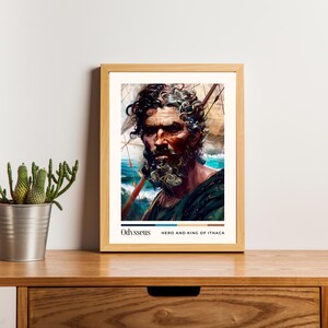 Odysseus Art Poster, Greek Mythology Decor, Warrior Wall Art Print ...