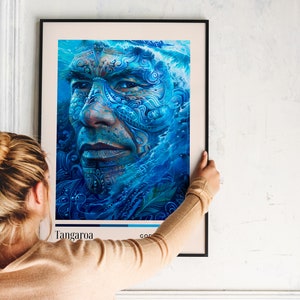 Tangaroa Polynesian God Art Poster, Mythology Wall Decor, Mythical Art ...