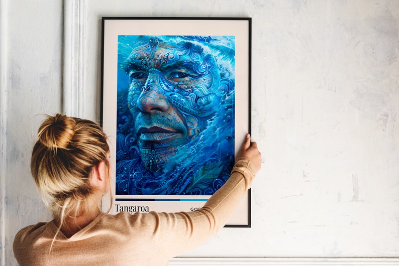 Tangaroa Polynesian God Art Poster, Mythology Wall Decor, Mythical Art ...