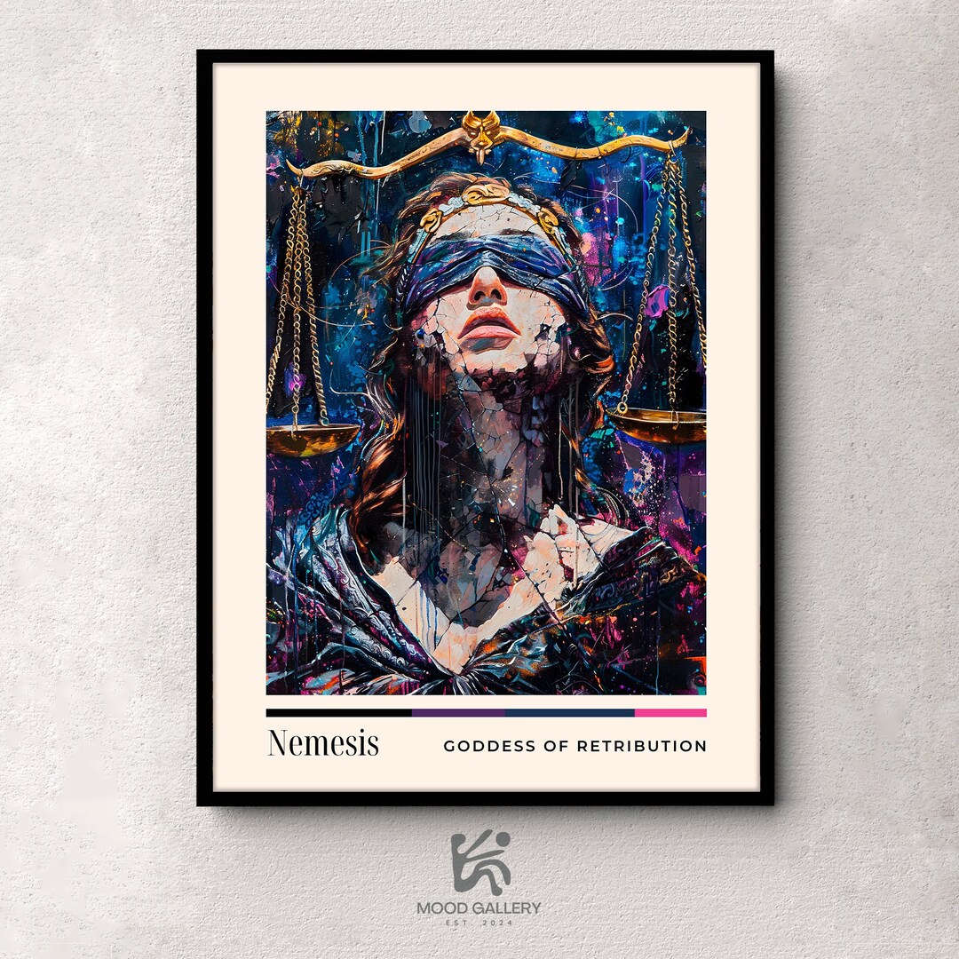 Nemesis Greek Goddess Art Poster, Mythology Wall Decor, Mythical Art ...