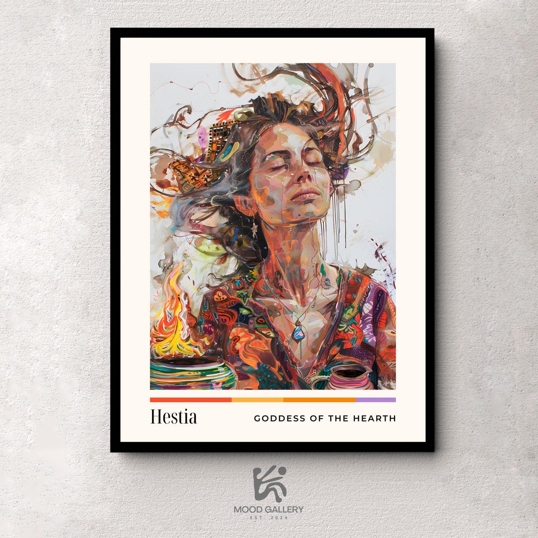 Hestia Greek Goddess Art Poster, Mythology Wall Decor, Mythical Art ...