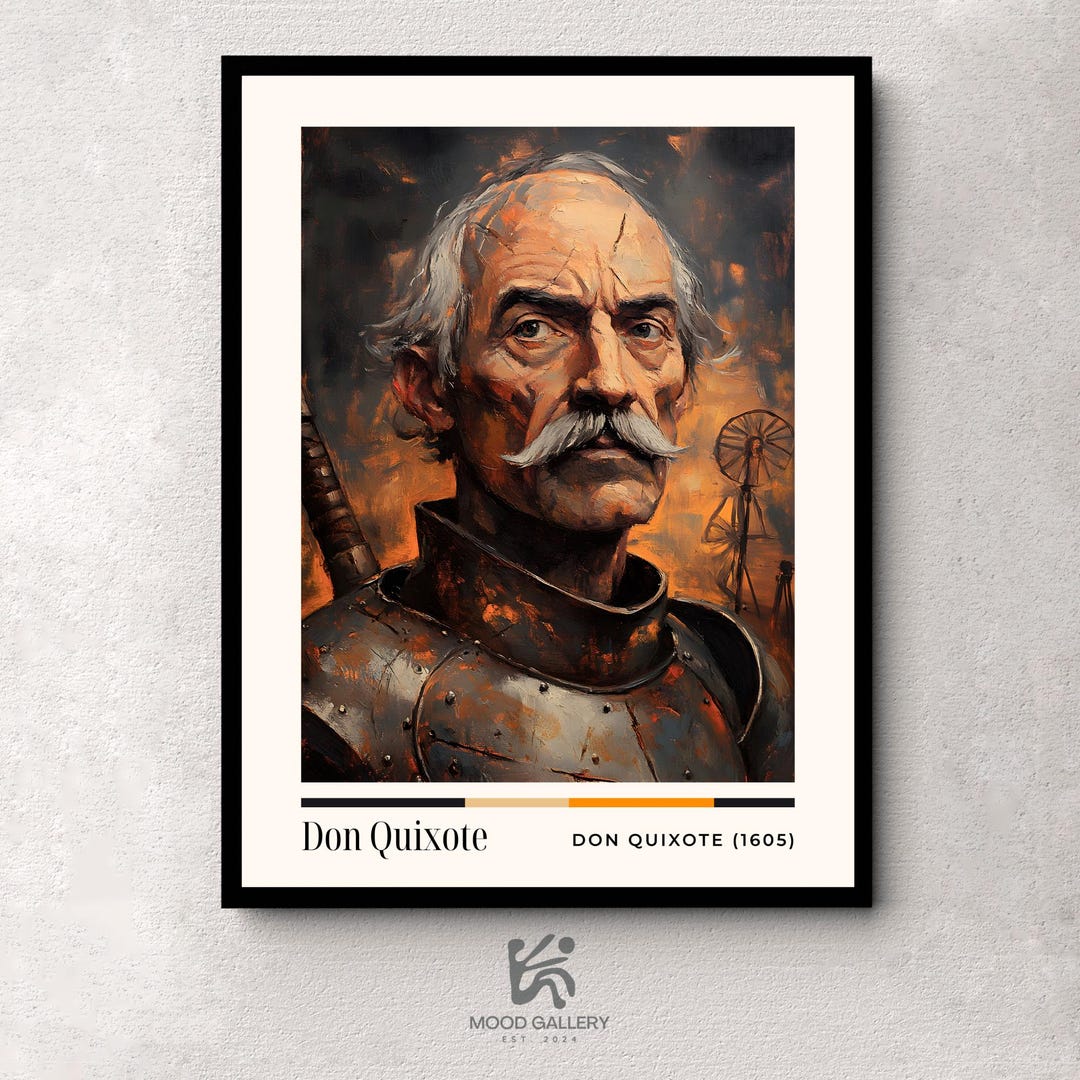 Don Quixote Art Poster, Don Quixote (1605) Romantic Idealist, Classic ...