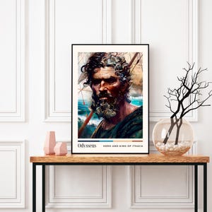 Odysseus Art Poster, Greek Mythology Decor, Warrior Wall Art Print ...