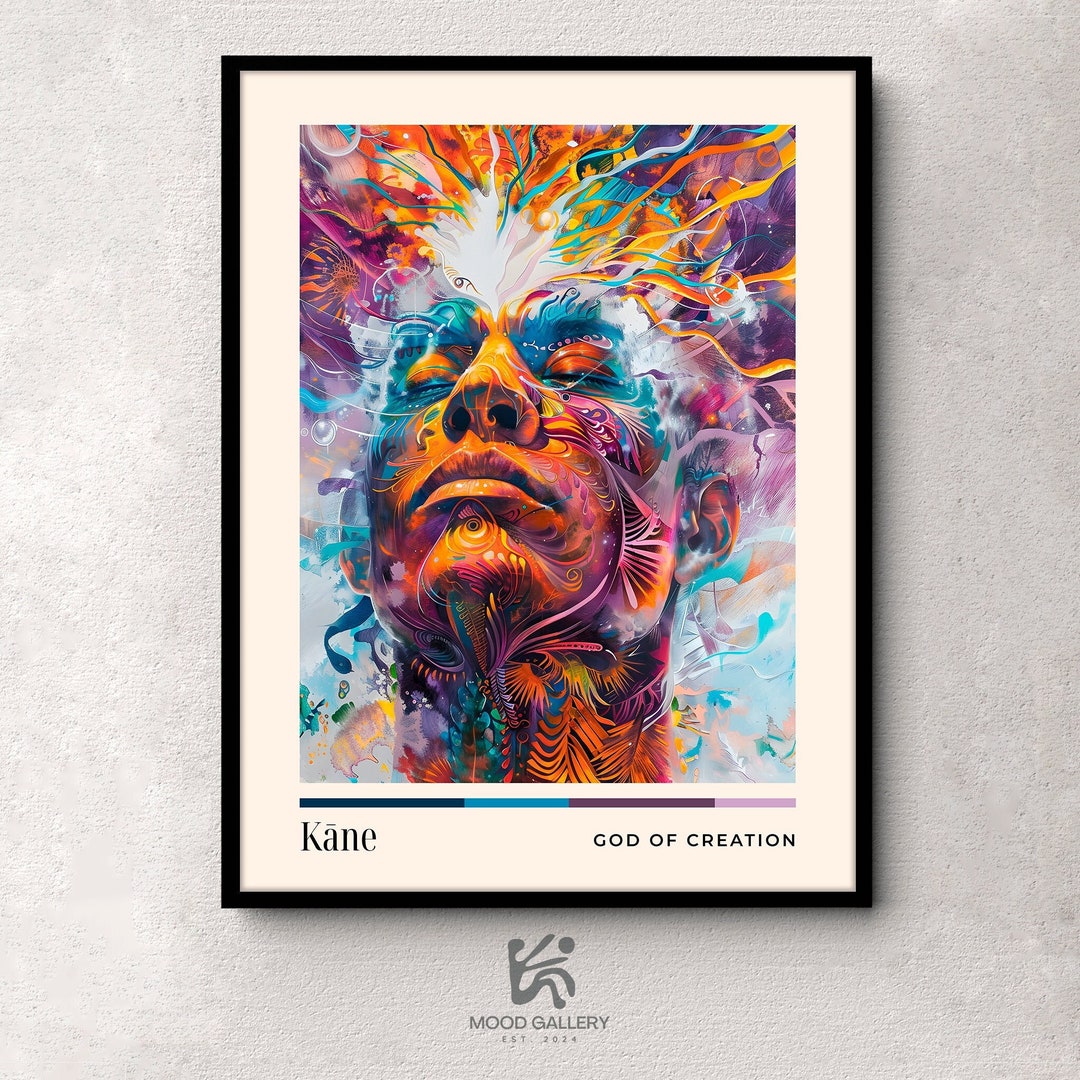 Kane Polynesian God Art Poster, Mythology Wall Decor, Mythical Art ...
